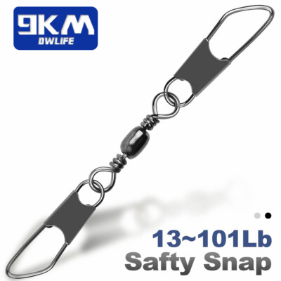 25~50Pcs Double Fishing Snap Swivels Stainless Steel Safety Snaps ...