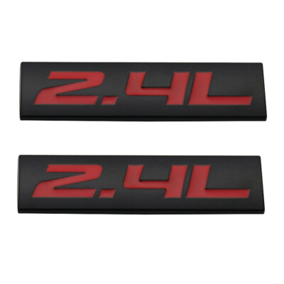 2X Red Black 2.4L 2.4 L Metal Emblem Decal Logo Badge Self Adhesive | eBay