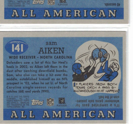 2003 Topps All American #141 Sam Aiken Buffalo Bills | eBay
