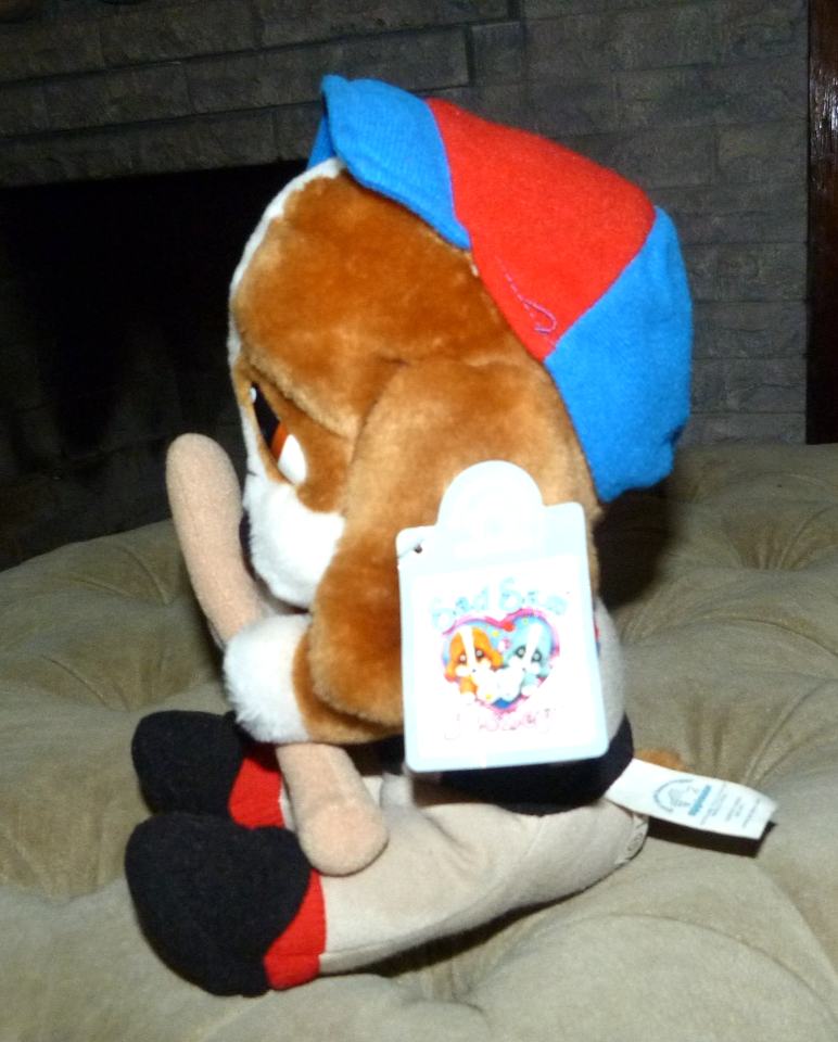 Vintage Sad Sam Plush Baseball Puppy Dog w/ Tags Stuffed Animal Toy | eBay