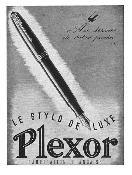 Rare 1940s PLEXOR (PARKER) De Lux Black GT Button-Filler Fountain Pen ...