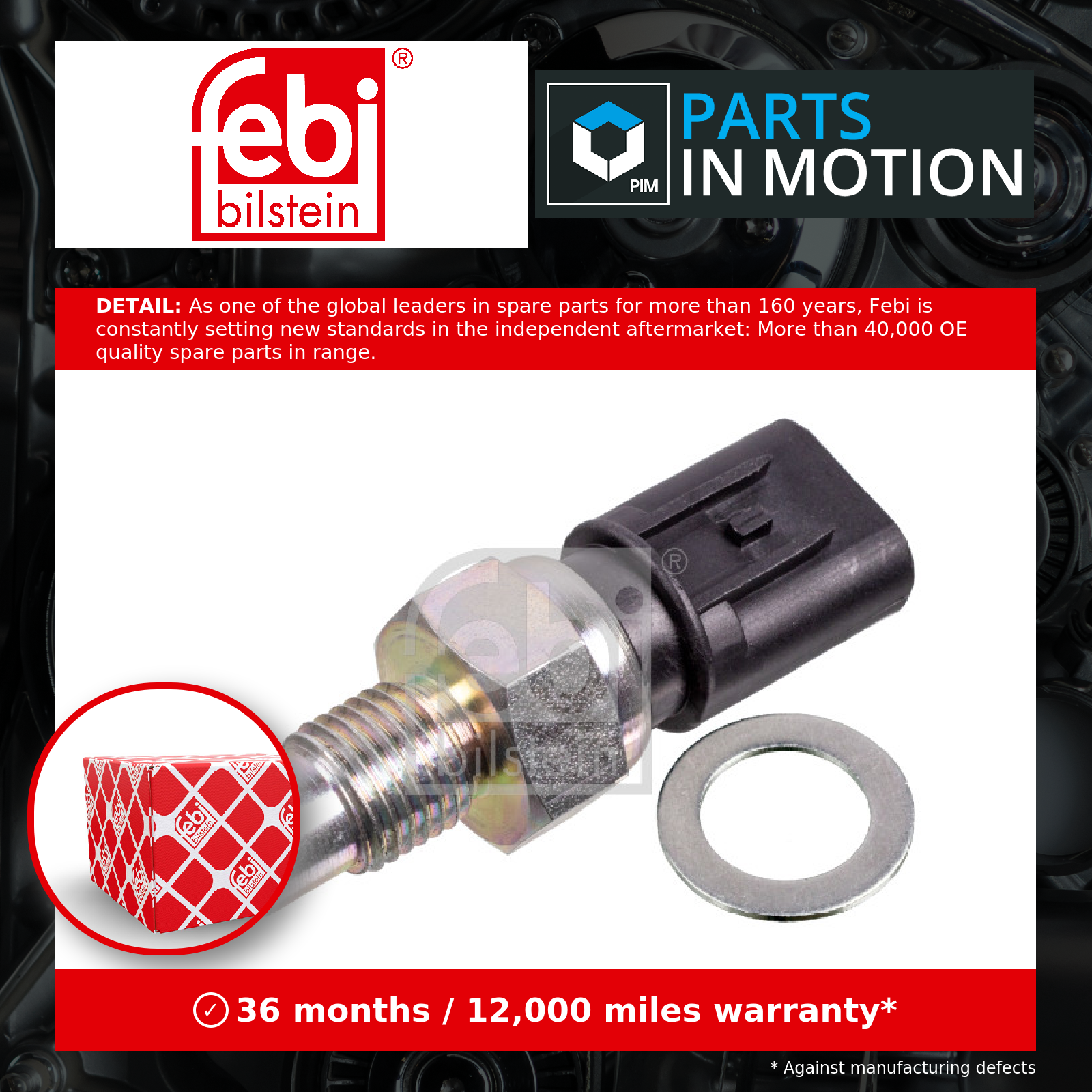 Reverse Light Switch Fits Mitsubishi OE MD730979 Febi 177824 for sale ...