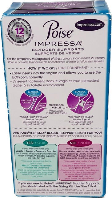 Size 1 Poise Impressa Incontinence Bladder Supports for Women 8 Count ...