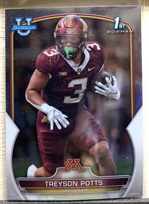 Treyson Potts 2022 Bowman U Chrome Football #97 1st Bowman Golden ...