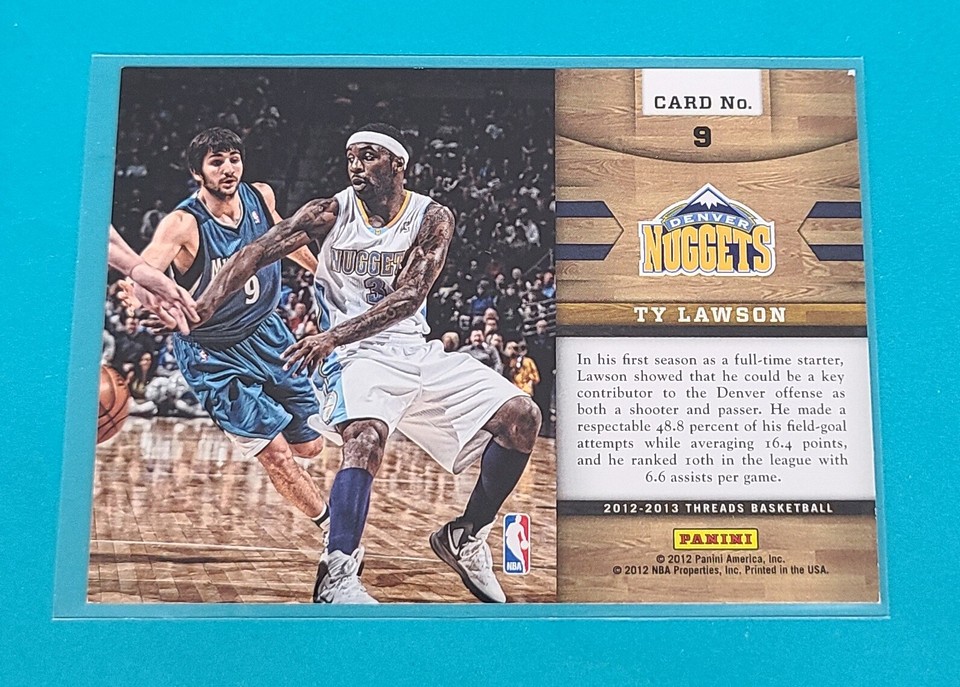 2012 Panini Threads Floor Generals #9 Ty Lawson Denver Nuggets Card I6 ...