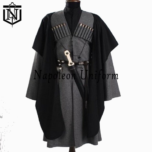 New Men's Gray Cherkeska Cossack Style Coat Custom Made Sale Quickest ...