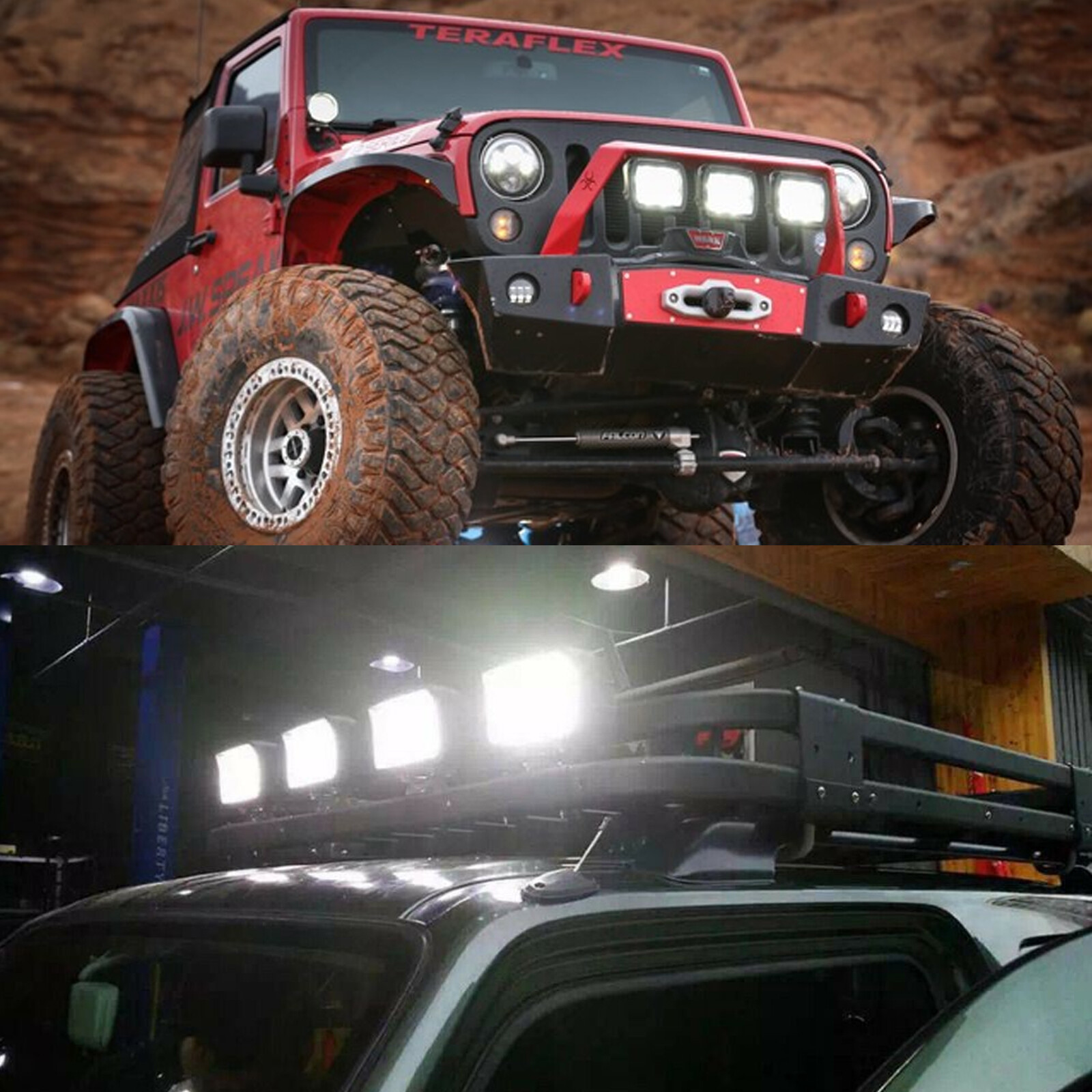 16-LED Work Light Bar 48W Flood Beam Lamp for Off Road Truck 4WD ATV ...