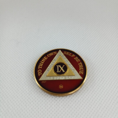 RARE RED UNITY SERVICE RECOVERY COIN - IX YEAR - TO THINE OWN SELF BE ...