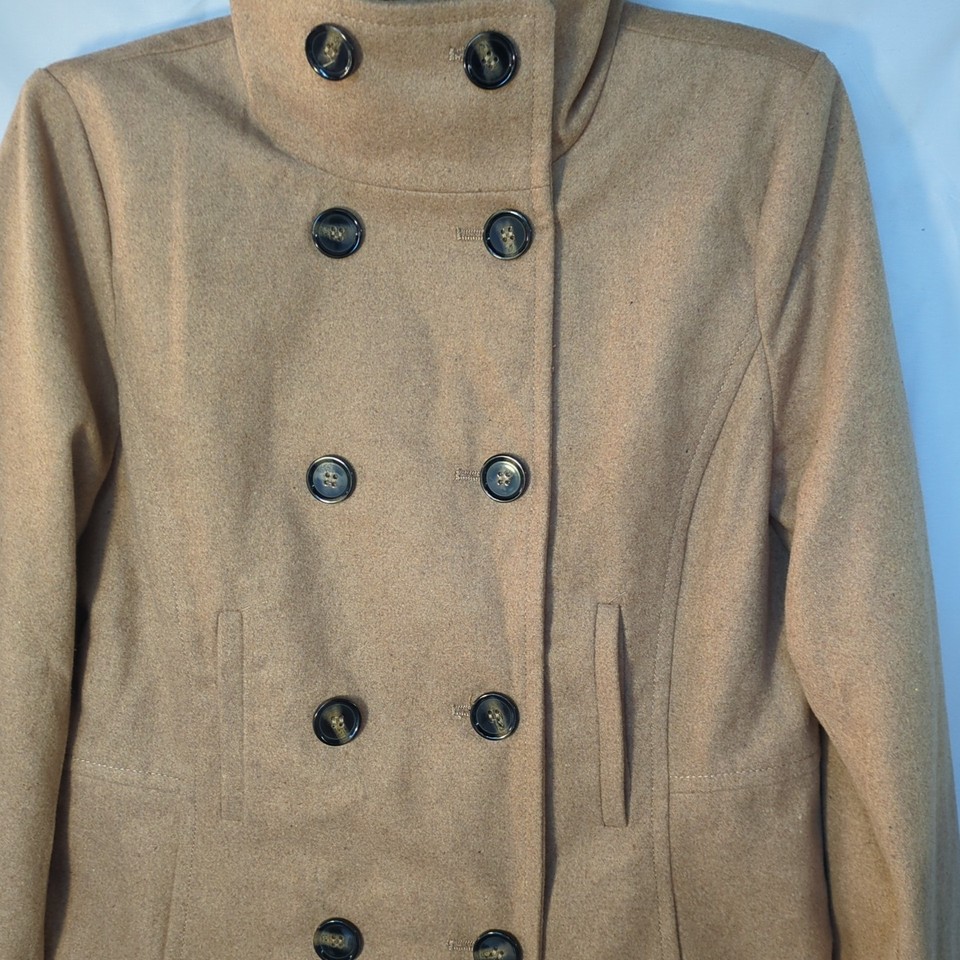 Treads & Supply Wool Blend Pea Coat Womens Large Jacket Classic | eBay