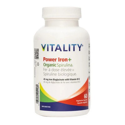 Power Iron Plus Spirulina 60 Veg Caps 45 Mg by Vitality | eBay