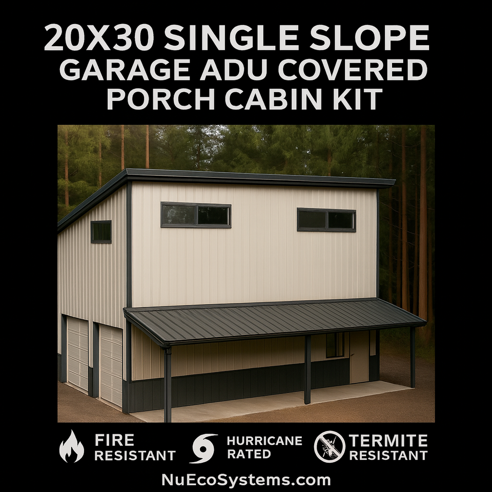 ADU KIT 22' x 24' Tall Lightweight Galvanized Steel Garage and ...