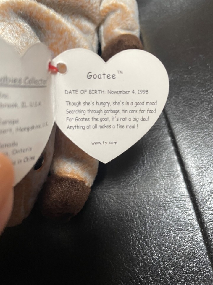 Goatee Goat Original Beanie Baby Birthdate 11.04.98 | eBay