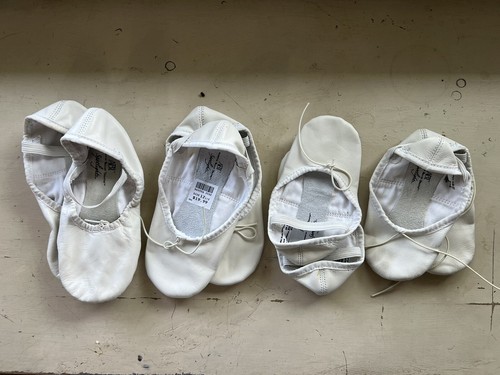 White Ballet Shoes LOT of 4 Pairs Leather Shoes Ballet Slippers | eBay