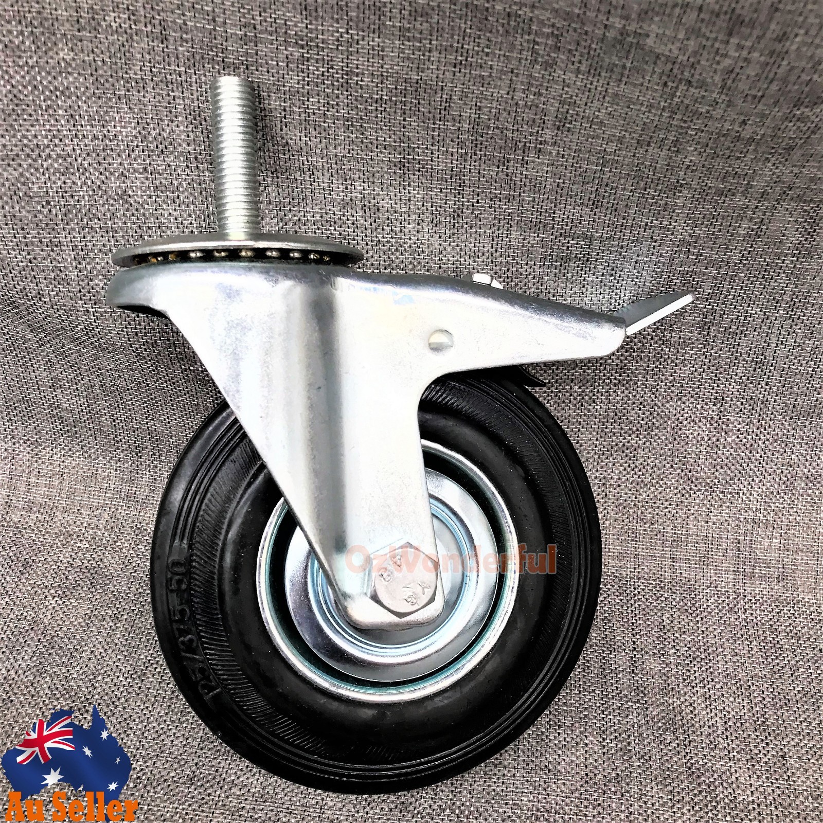5" (125mm) Heavy Duty SWIVEL BRAKE CASTORS WHEEL Castor Caster M12 X45 ...
