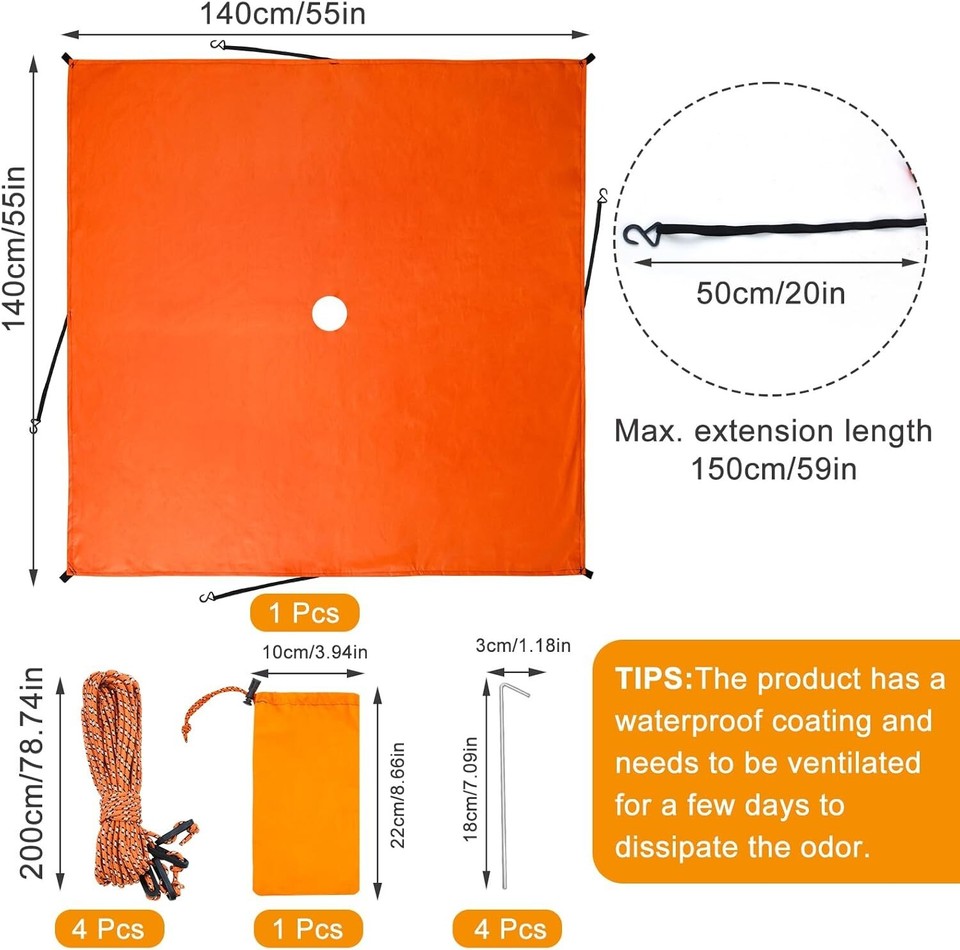 Blaze Orange Hunting Blind Cap, Safety Orange Ground Blind Cover Panels ...