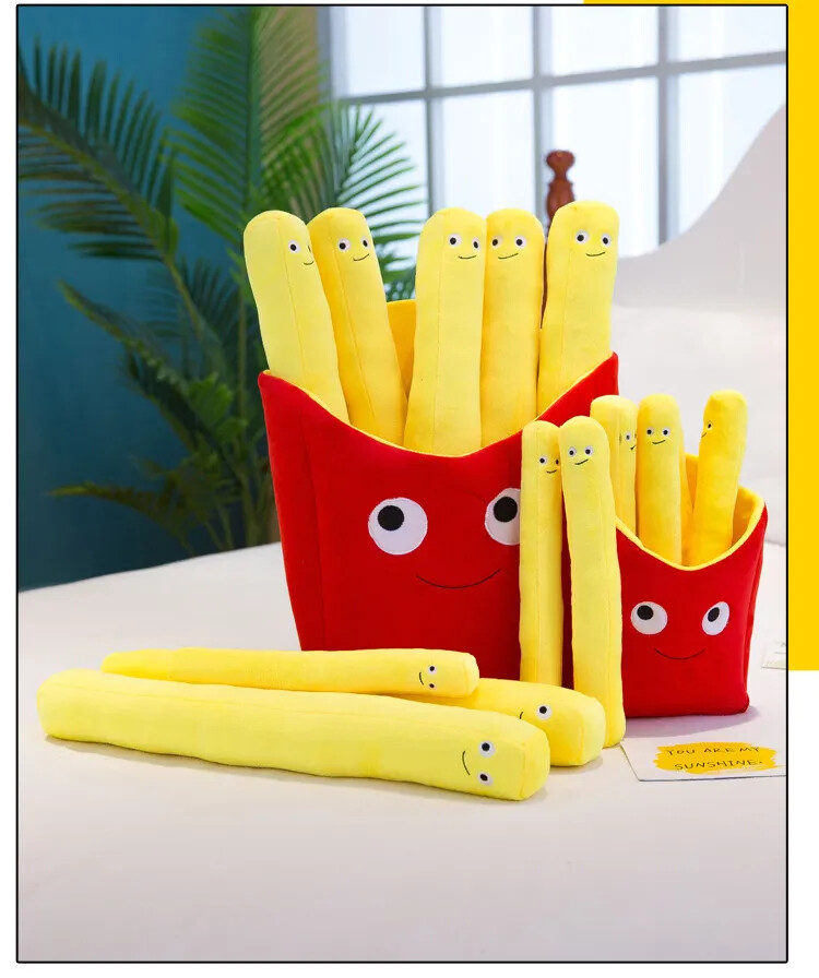 New Cartoon French Fries Funny Stuffed Plush Chips Cute Food Hug Pillow ...