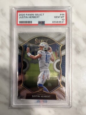 2020 Panini Select 44 Justin Herbert rookie card PSA 10 Los Angeles ...