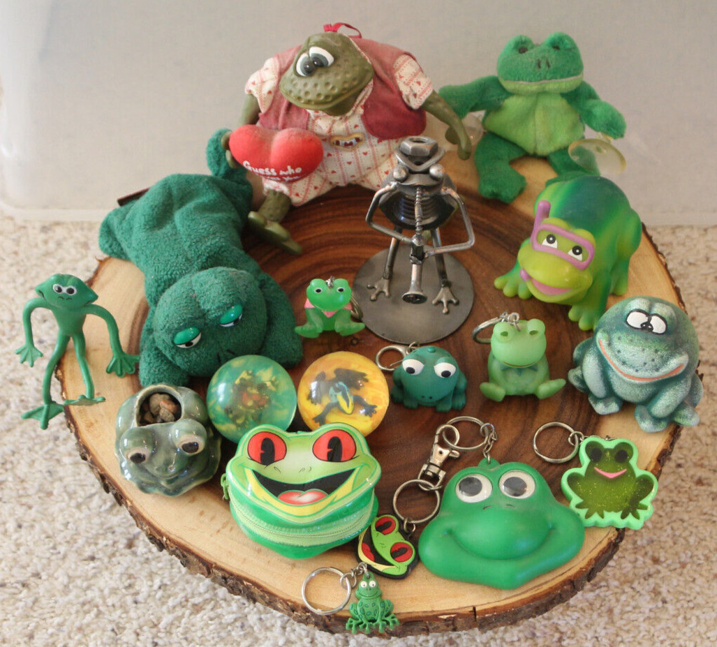 Frog Collection Plush Keychains Rain Forest Cafe Metal Planter Boyds | eBay