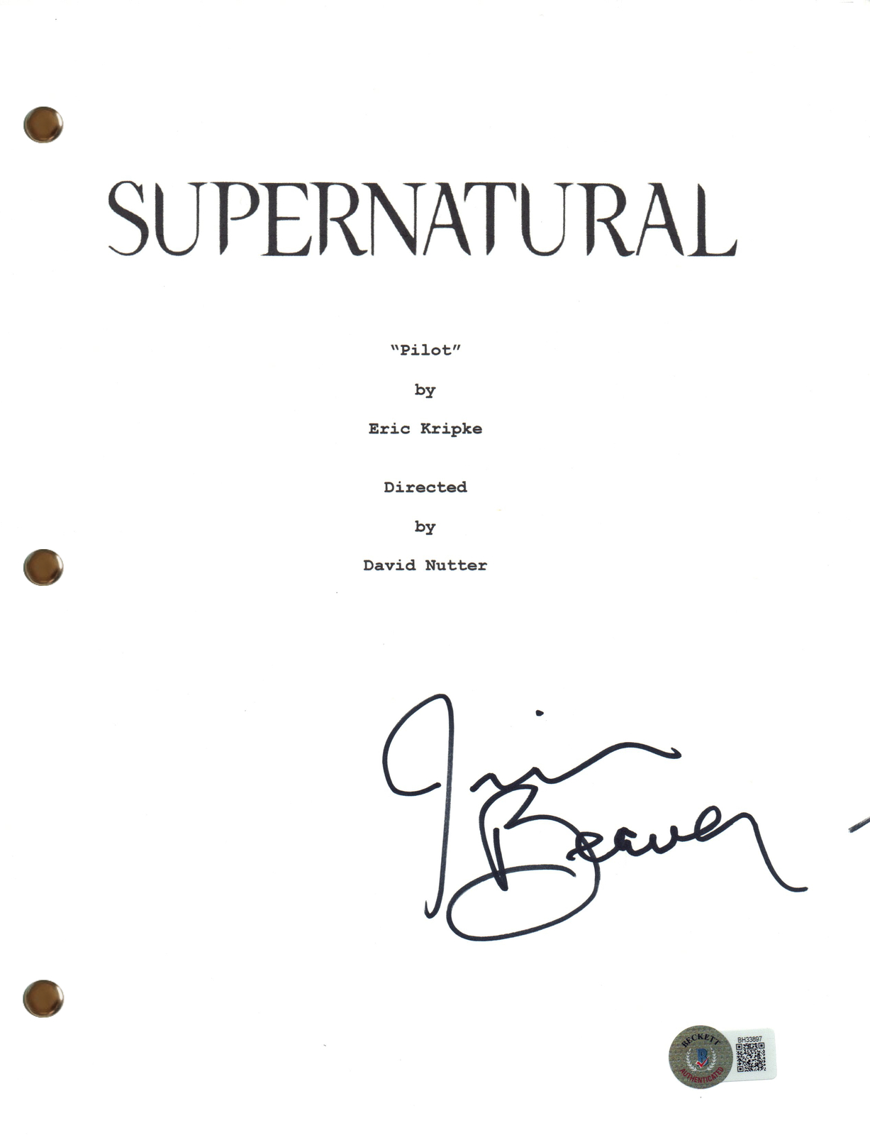 Jim Beaver Signed Autograph Supernatural Full Pilot Episode Script ...