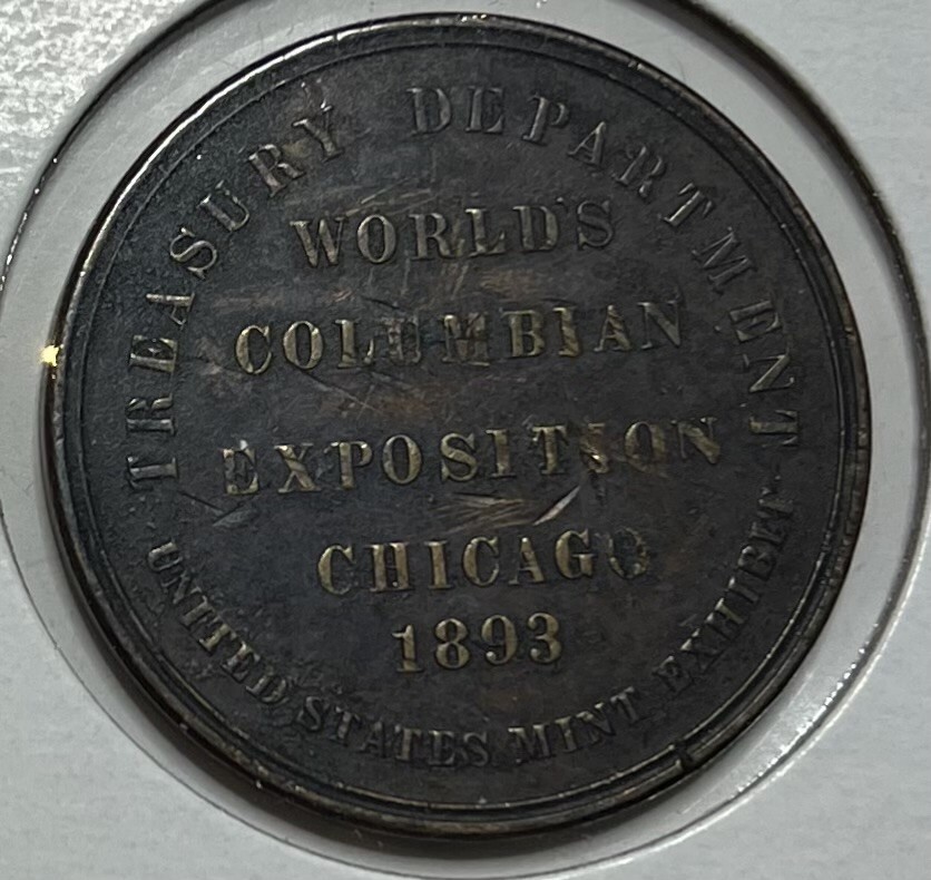 WORLD’S COLUMBIAN EXPOSITION CHICAGO 1893 MEDAL Token Coin GOVERNMENT ...