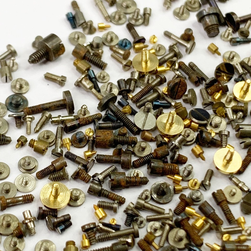 100 Watch Screws Pocket Wrist Silver Blue Gold Parts Watchmaker Repair ...