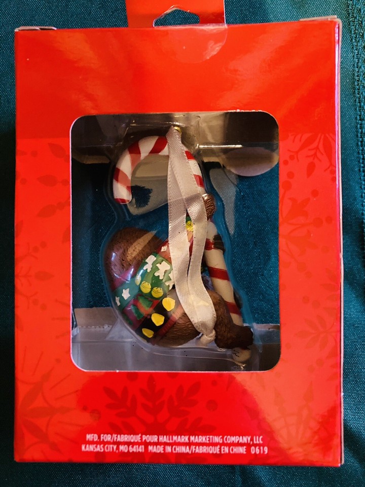 Hallmark Sloth Candy Cane Christmas Sweater Ornament NIB | eBay