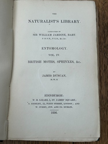 The Naturalist's Library Entomology Vols III & IV (James Duncan 1835/36 ...