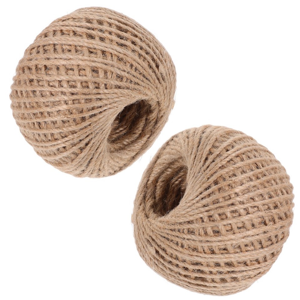 2 Roll Natural Jute Twine for Crafts 3mm Rope Braided Cord String ...