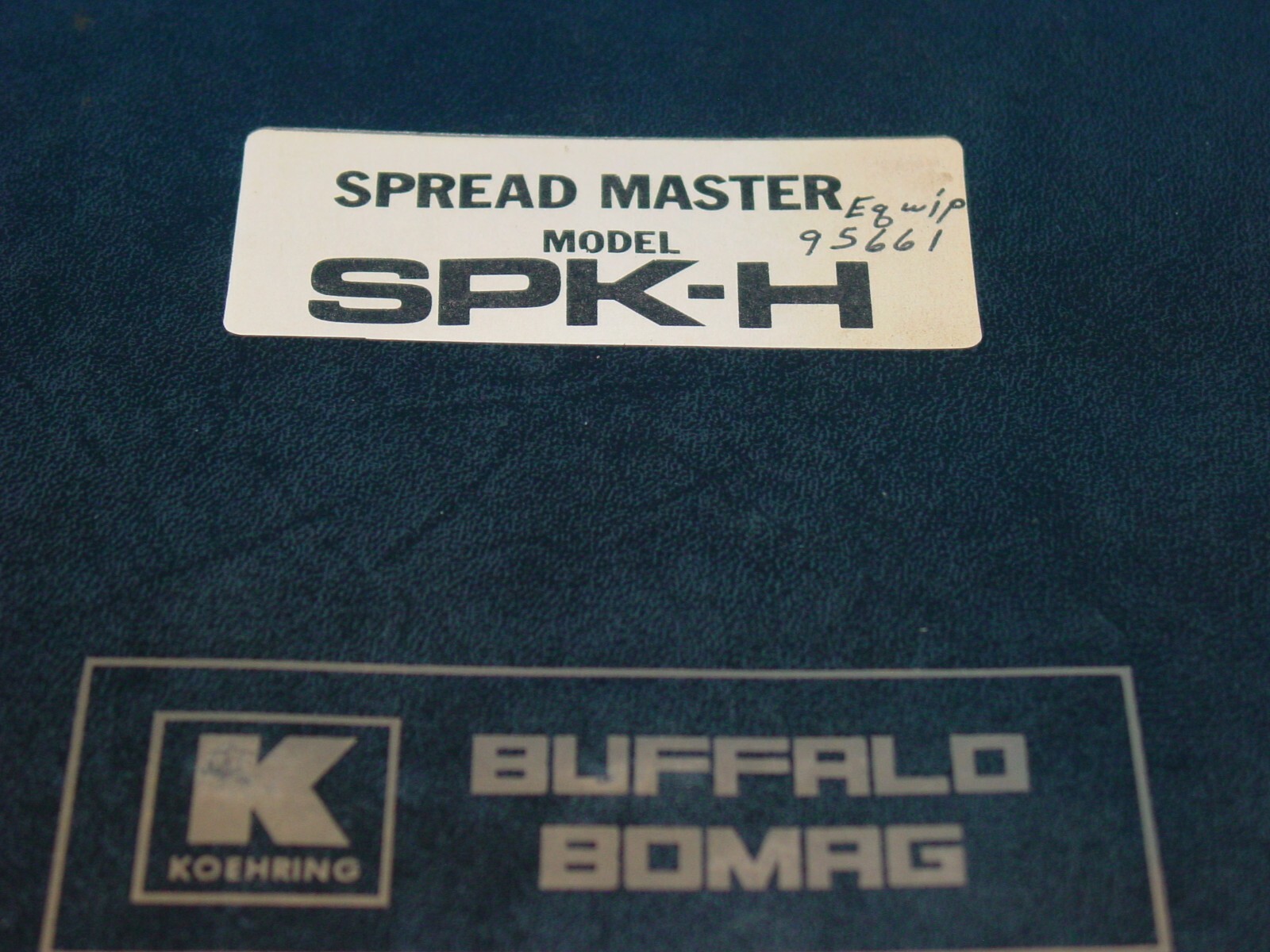 Koehring Buffalo Bomag Spread Master Model SPK-H | eBay