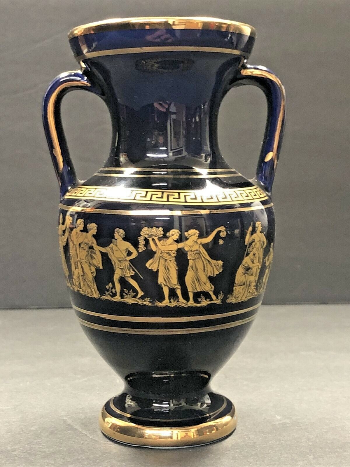 Antique/ Vintage Apollon Keramik Archangelos Todos Vase, 24K Small Vase ...