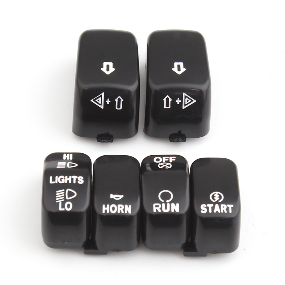 For Harley Dyna Softail XL Black Hand Control Switch Housing Caps ...