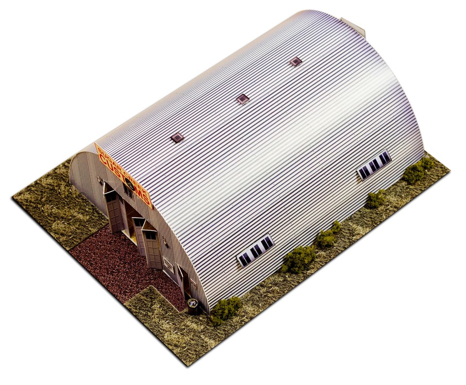 1:87 HO Scale Kit "Quonset Hut & Train Station" Photo Real Diorama ...