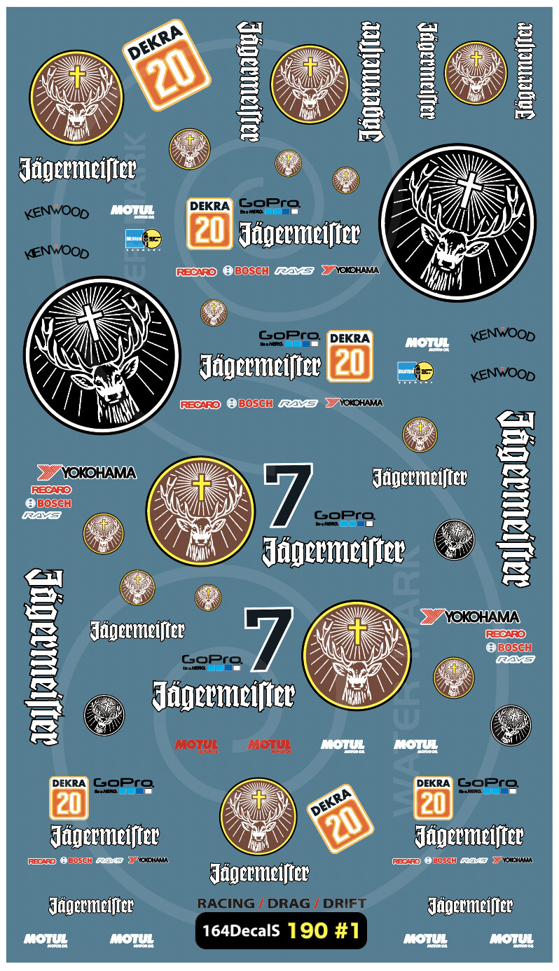 Team Jagermeister Racing Waterslide Decals 1/64 CUSTOM Hot Hw # 190 | eBay