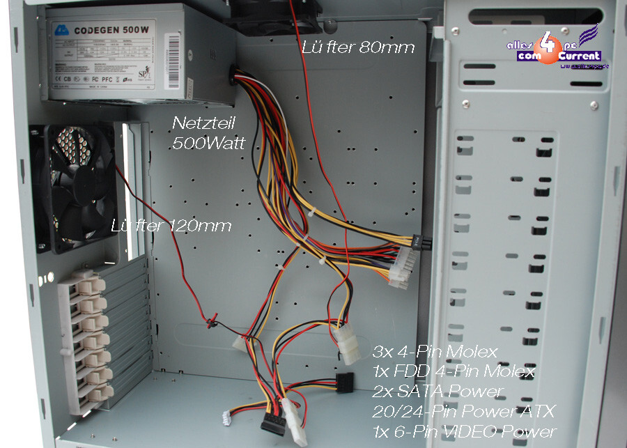 ATX Eatx Server Workstation Case 500W 8 7/8x21 1/2x19 11/16in Power To ...