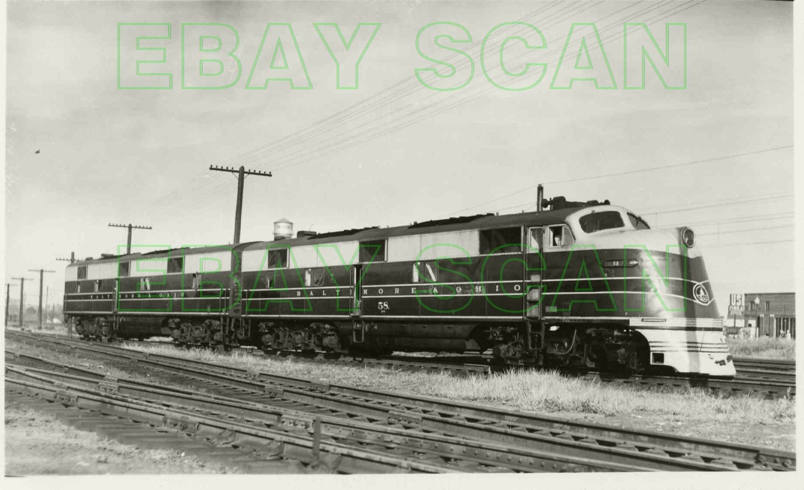 8D999E RPPC 1946 B&O BALTIMORE & OHIO RAILROAD LOCO #58 WASHINGTON DC ...