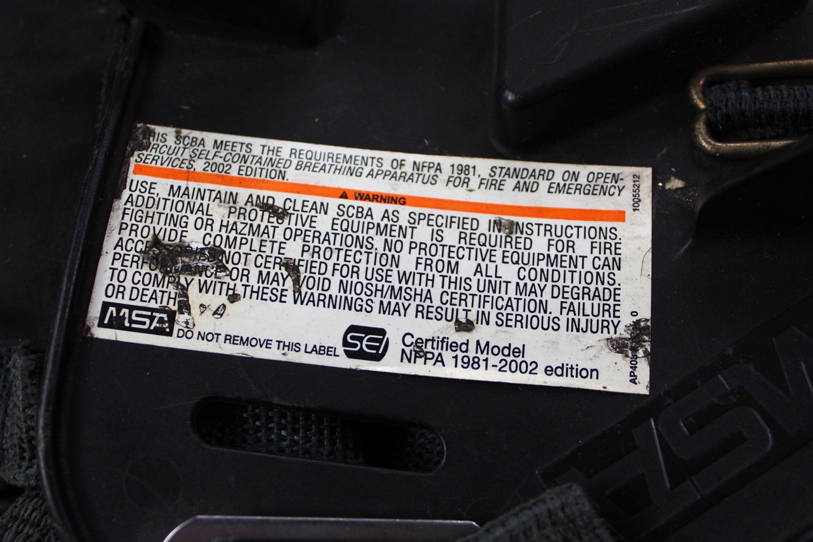 MSA Frame Harness 4500psi SCBA Air Pack Bottle Cylinder Tank Breathing ...