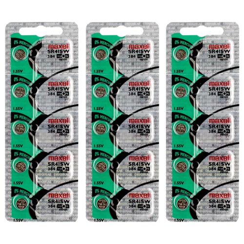 3x 5PK Maxell Silver Oxide SR41SW High Drain Watch Battery Replaces 384 ...