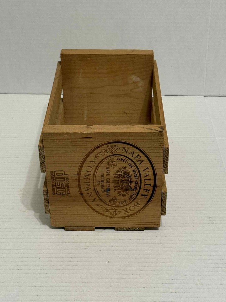 Napa Valley Box Company Wood CD Holder Crate Media Wooden Storage 9x6 ...