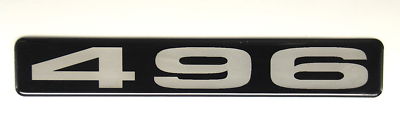 496 EMBLEM (B) Super Sized SATIN CHROME ON BLACK | eBay