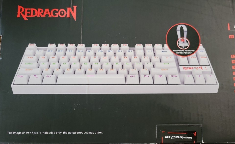 Red Dragon White RGB Kumara K552 Mechanical Backlit Keyboard Red ...