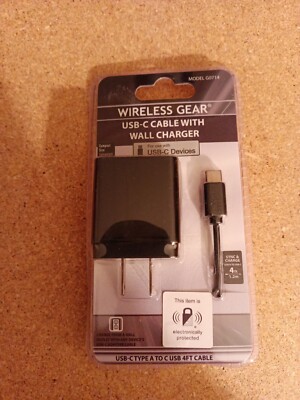 Wireless Gear USB-C With Wall Charger 4ft. Cable Unopened | eBay