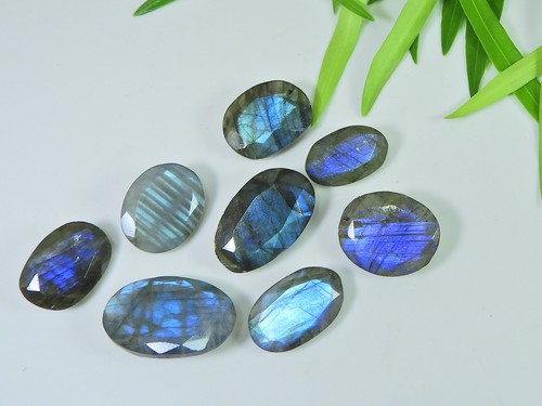 11X17-16X20MM Natural Labradorite Checker Cut Oval Cabochon Gemstone ...