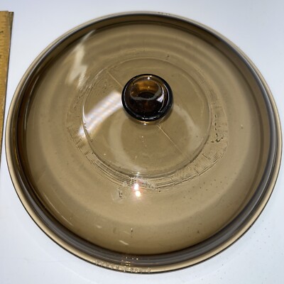 VTG Pyrex Amber Lid 624-C Round Replacement Amber Glass Casserole Cover ...