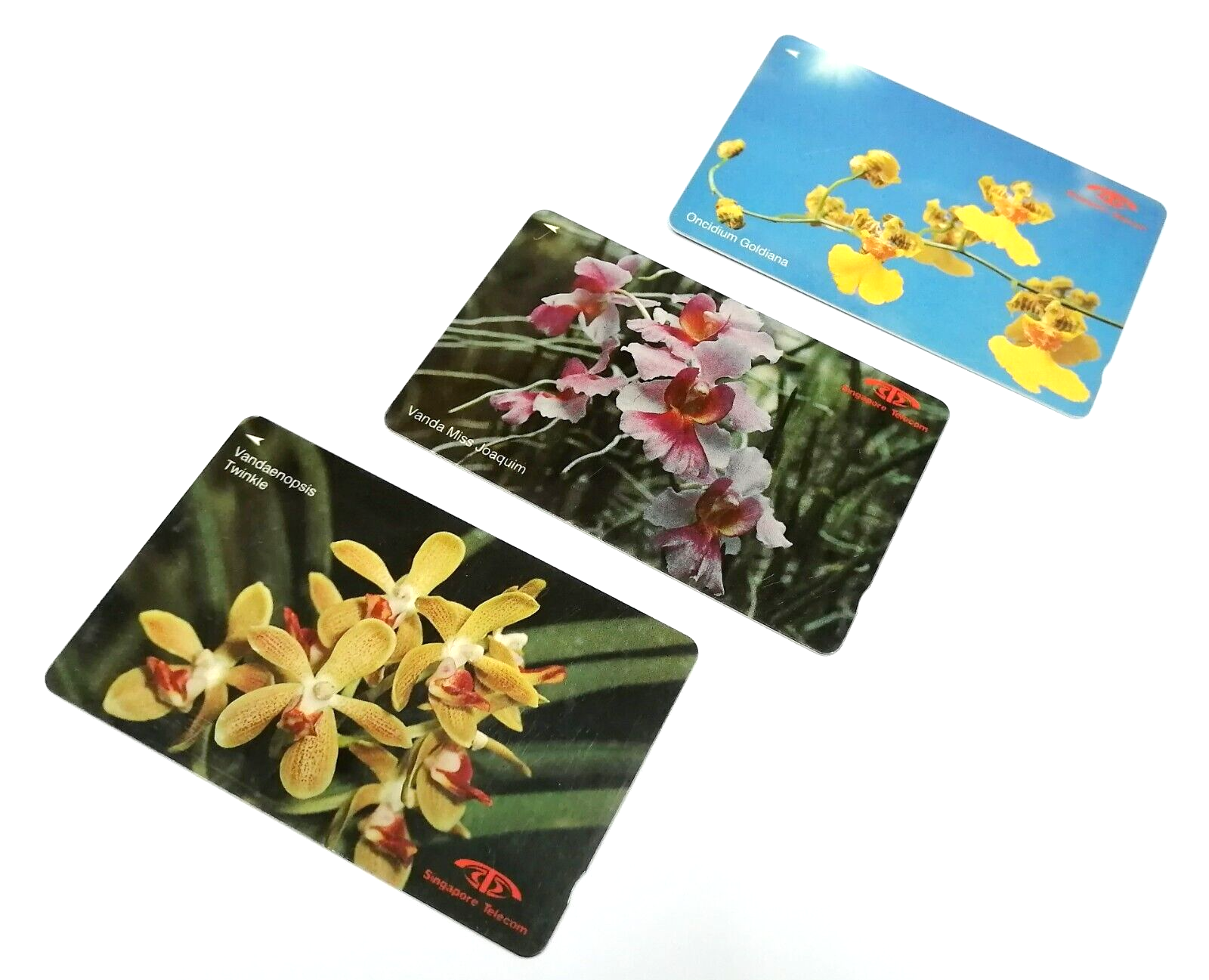 Orchid Flower Singapore Telecom Vinyl Phone Cards Set of 3 Vintage ...