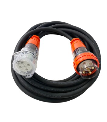 50 Amp 7m Extension Lead, 3 Phase, 5 pin, 415V 50A 7mt Cable 10mm² ...