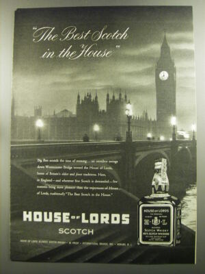 1952 House of Lords Scotch Ad - The best scotch in the house | eBay