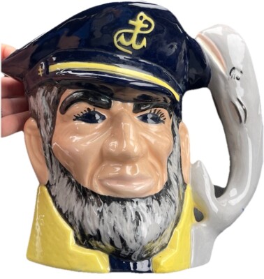 Vintage Large 8” CAPTAIN AHAB Toby Pitcher Moby Dick Character Handle ...