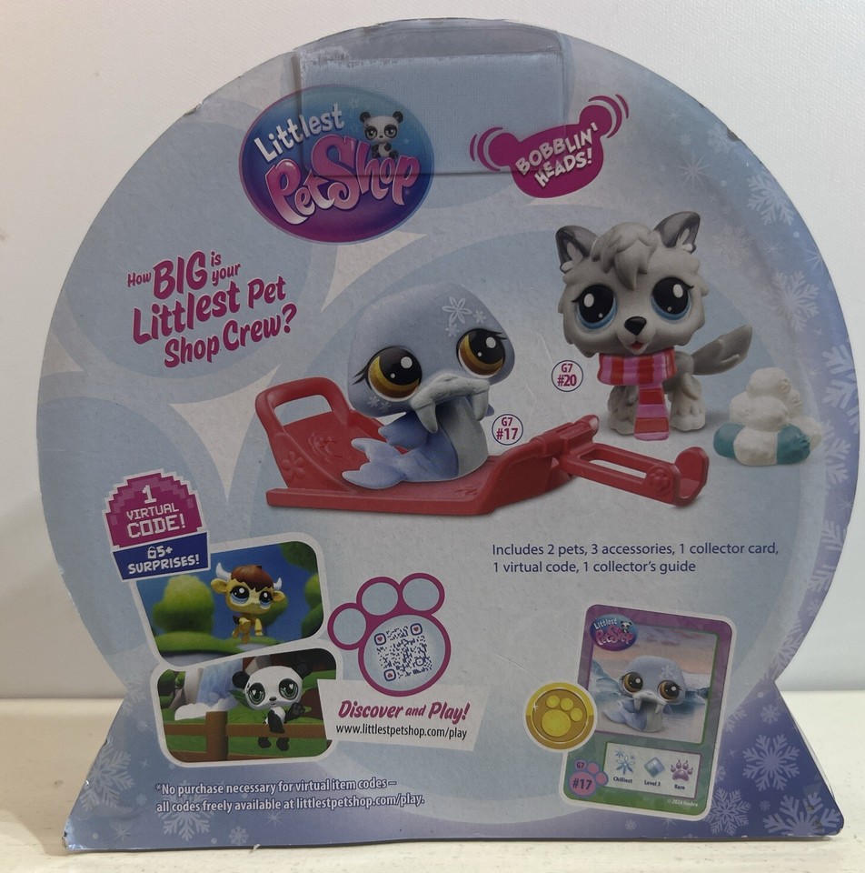 LITTLEST PET SHOP CHRISTMAS GLOBE Winter Wonderland #17 Walrus #20 Wolf ...