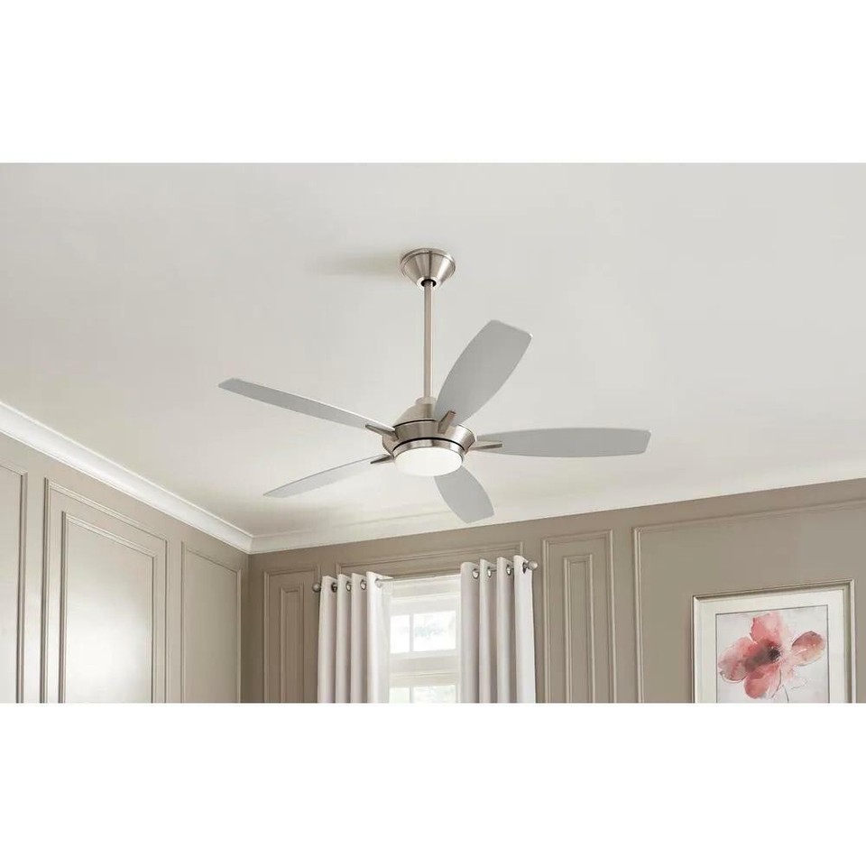 HDC AM696-BN Wilmington 52 in. LED Brushed Nickel Ceiling Fan with ...