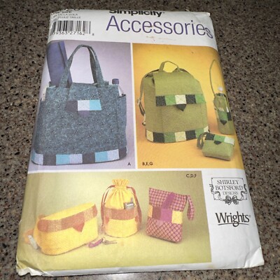 Simplicity Pattern 5320 Backpack Water Bottle Tote Ditty Bag Fanny Pack ...